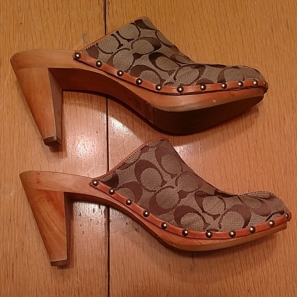 Coach | Shoes | Coach Signature Clog Brown Size | Poshmark